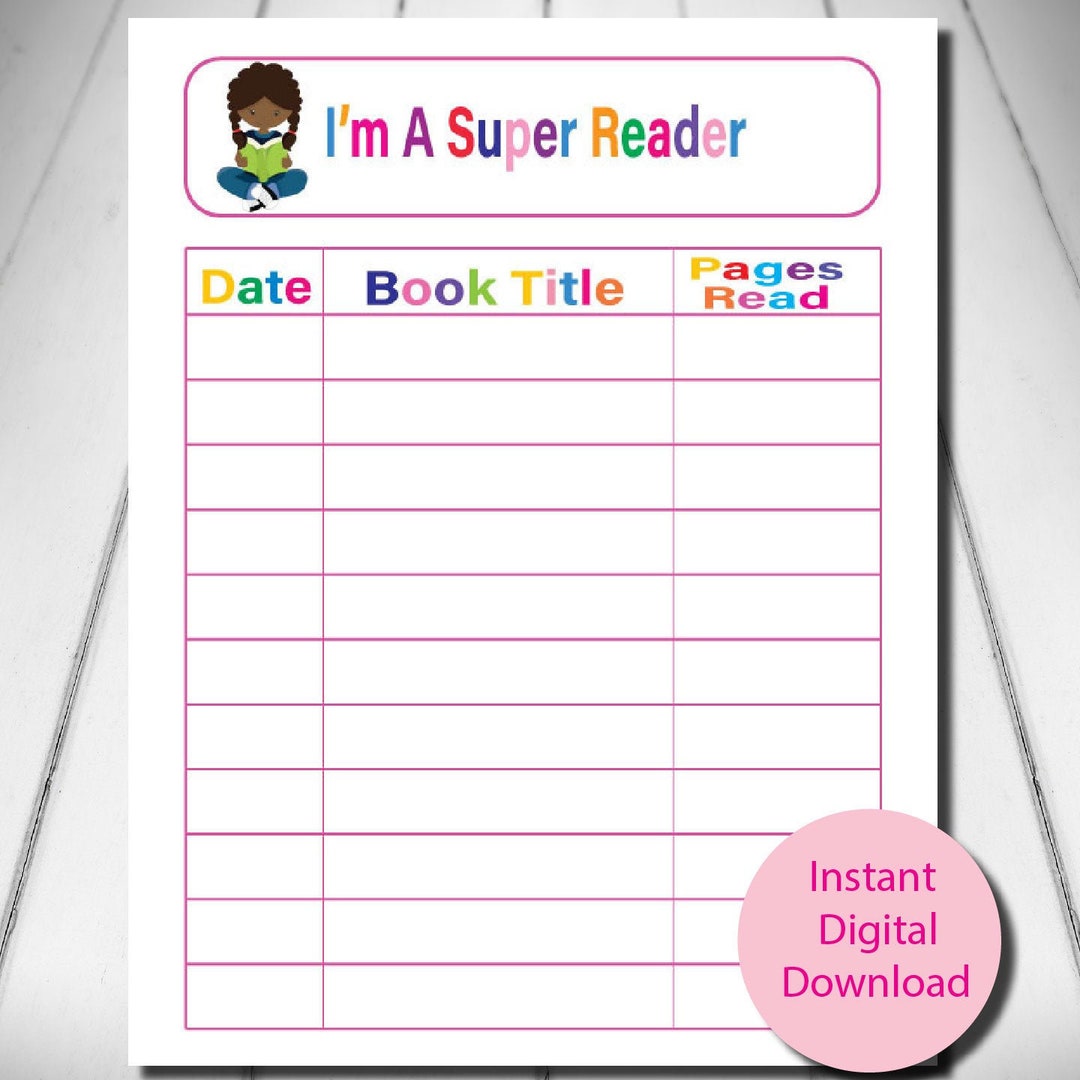 Reading Log for Girls - Etsy