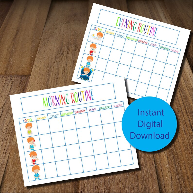 Daily Routine Chart for Boys - Etsy