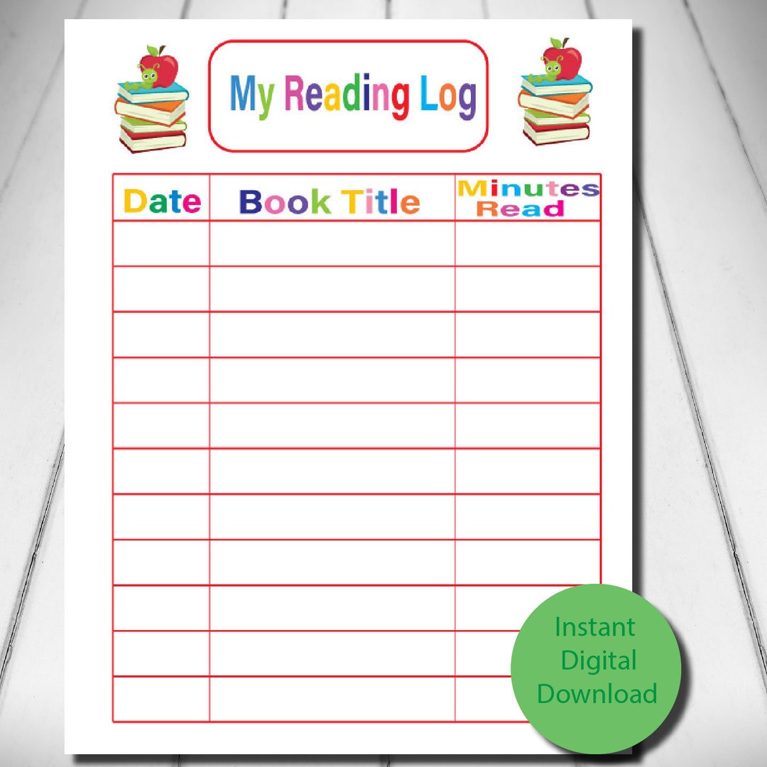 Kids Reading Log - Etsy