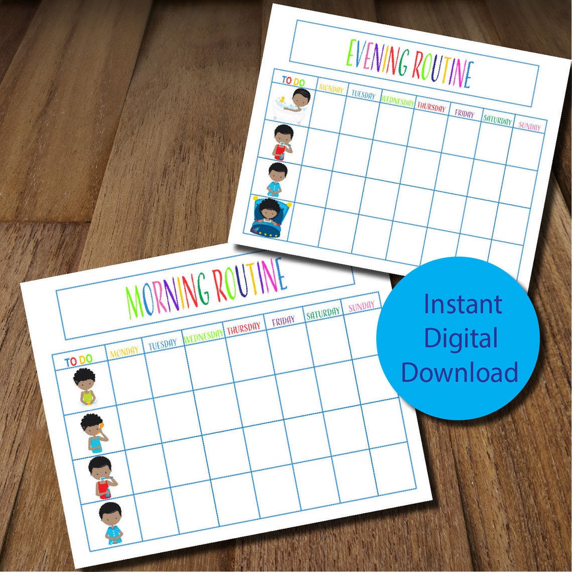 Daily Routine Chart for Boys - Etsy