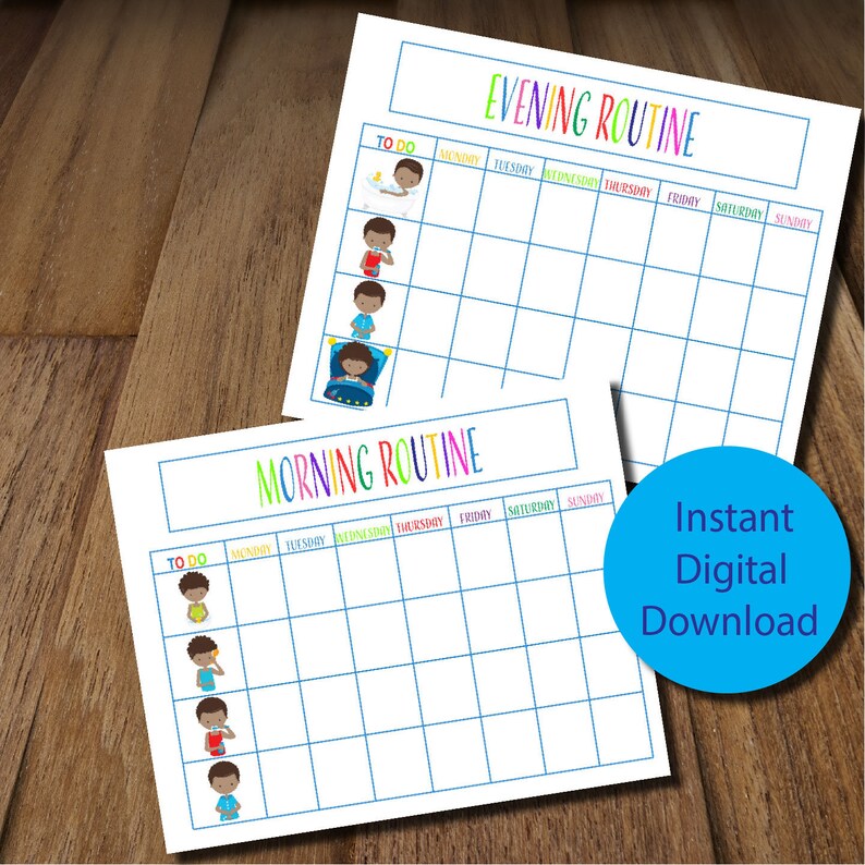 Daily Routine Chart for Boys - Etsy