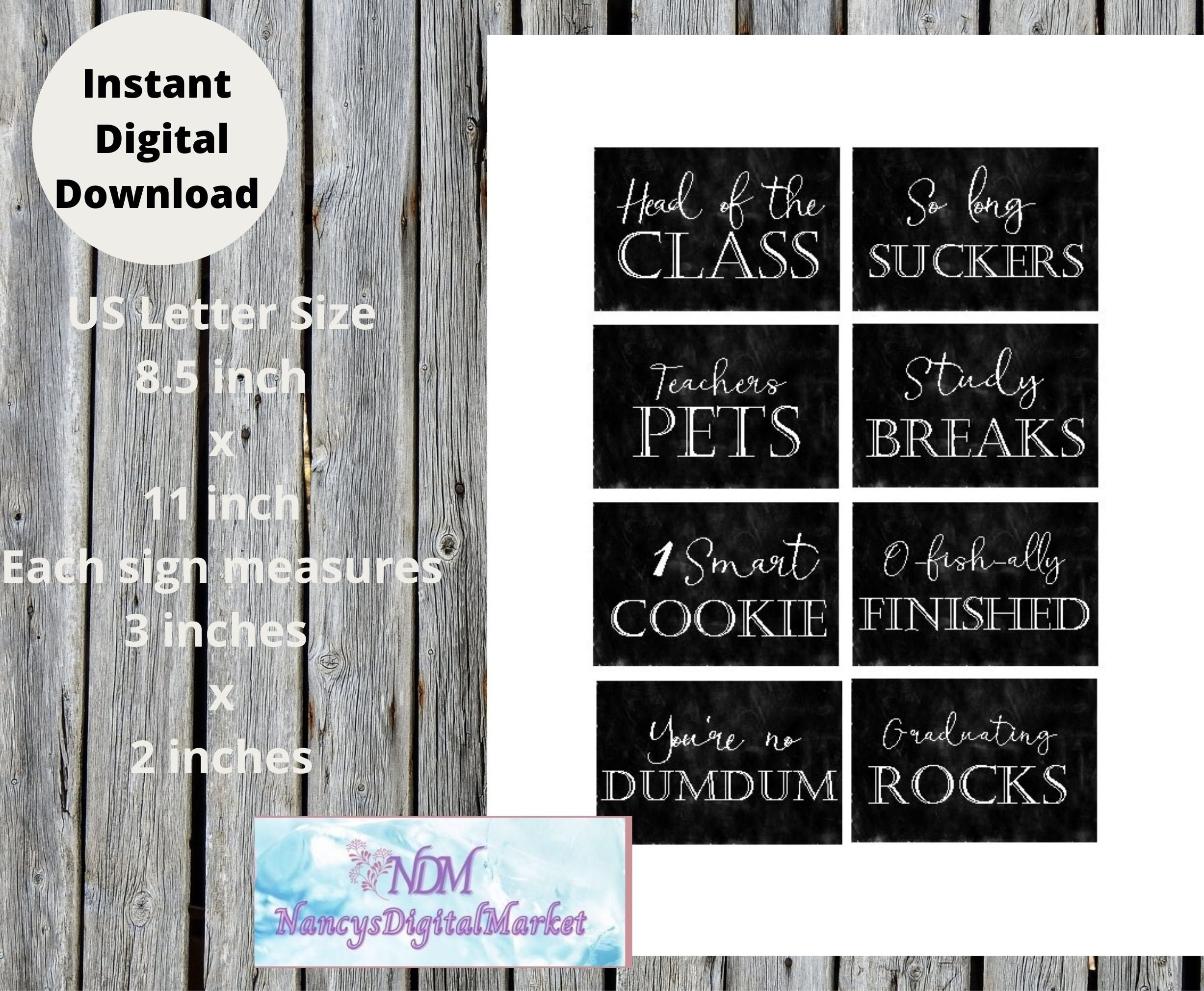 Printable Graduation Candy Bar Signs/grad Party Decor/ - Etsy