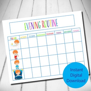 Daily Routine Chart for Boys - Etsy