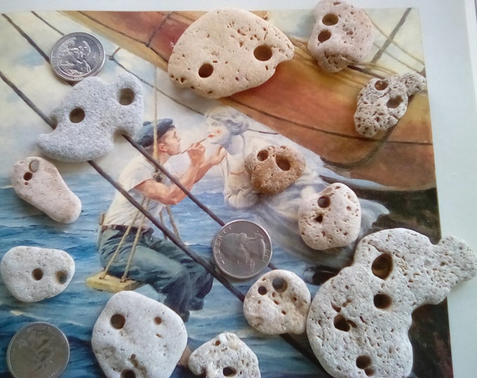 A DOZEN (12) MULTI-HOLE Holy, Holey, Hag, Mother, Odin, Fairy Stones - Etsy