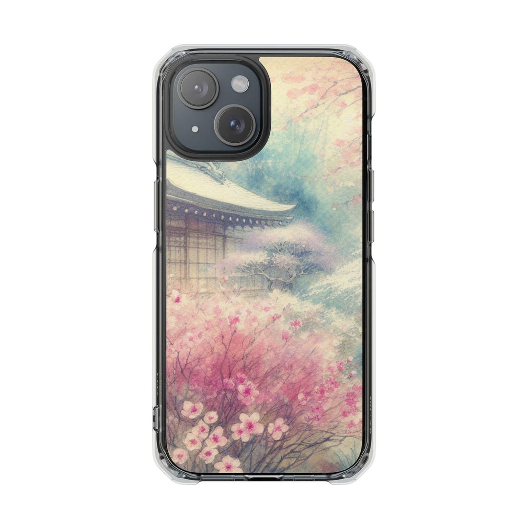 Magnetic Clear Impact Cases,sakura Japanese Garden, iPhone 15 15pro ...