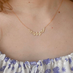 Angel Numbers, Angel Number Necklace, Angel Wings, 925 Sterling Silver ...