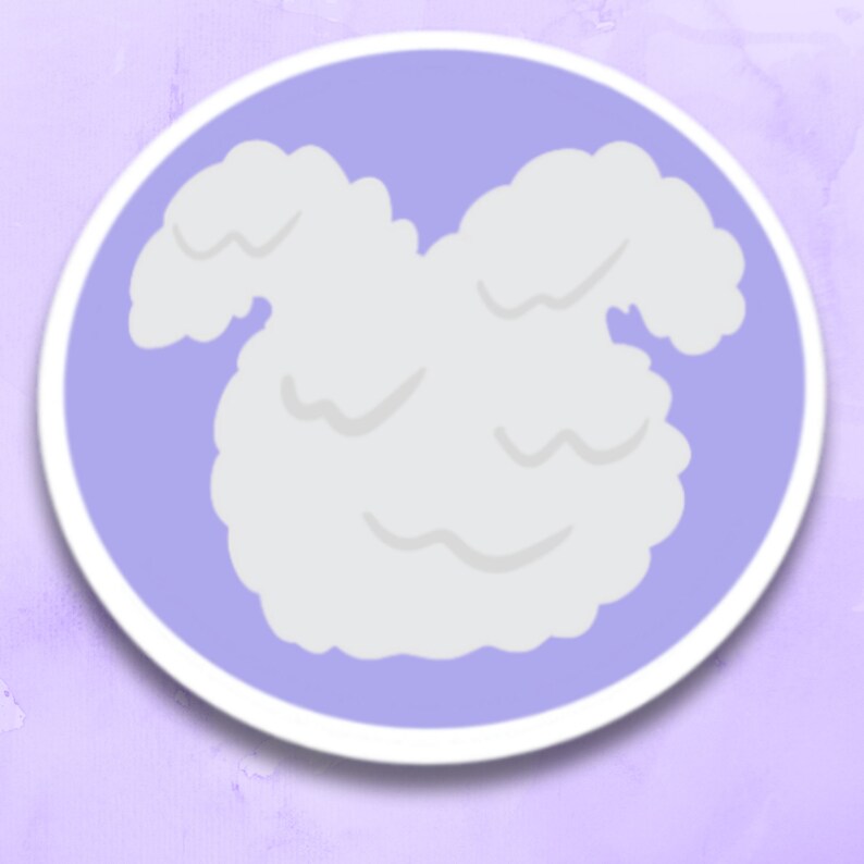 Bunny Cloud Shaped Sticker - Etsy
