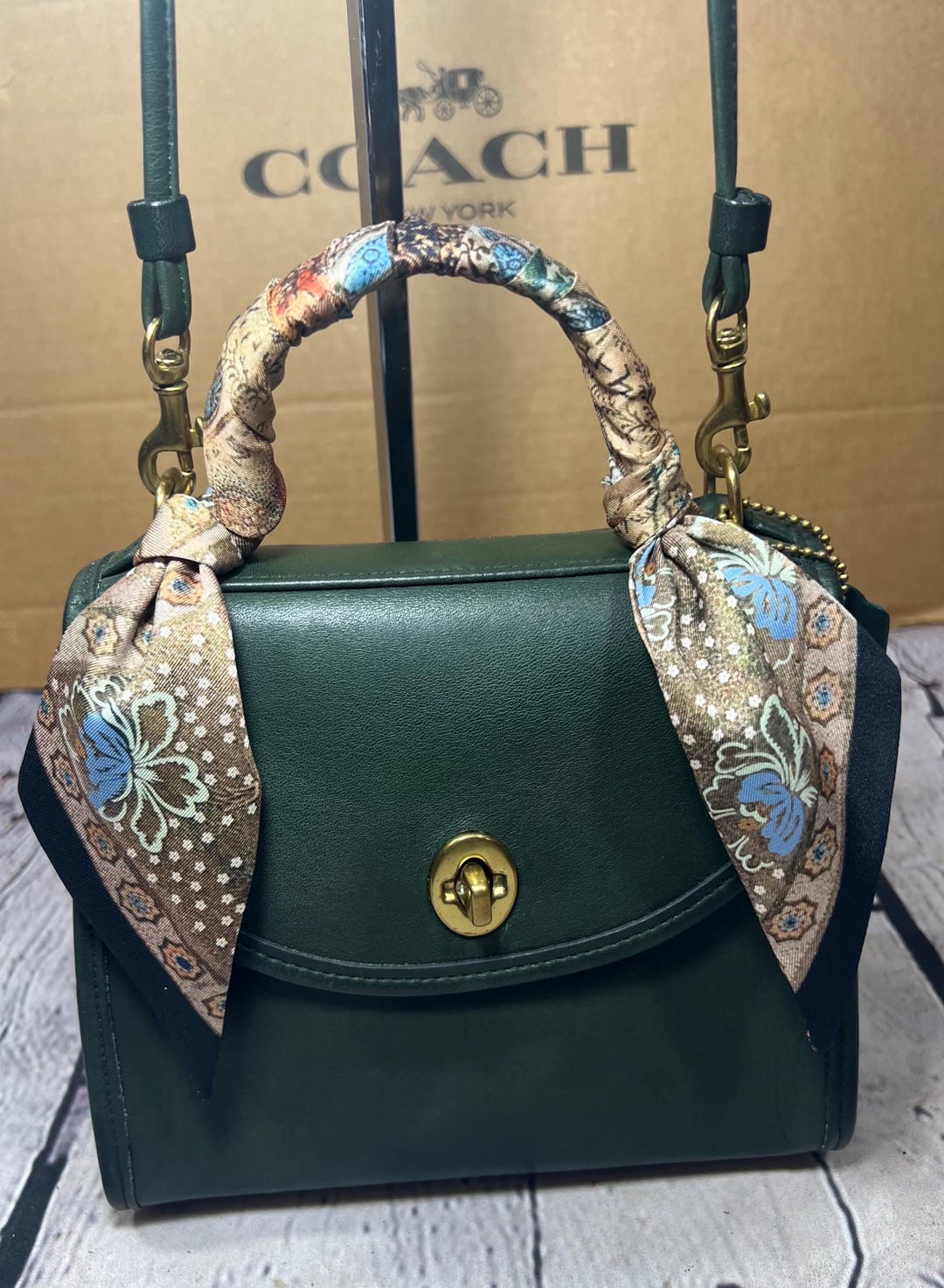 Vintage Coach 9983 Regina Top Handle Crosdbody Bag RARE Bottle GREEN ...
