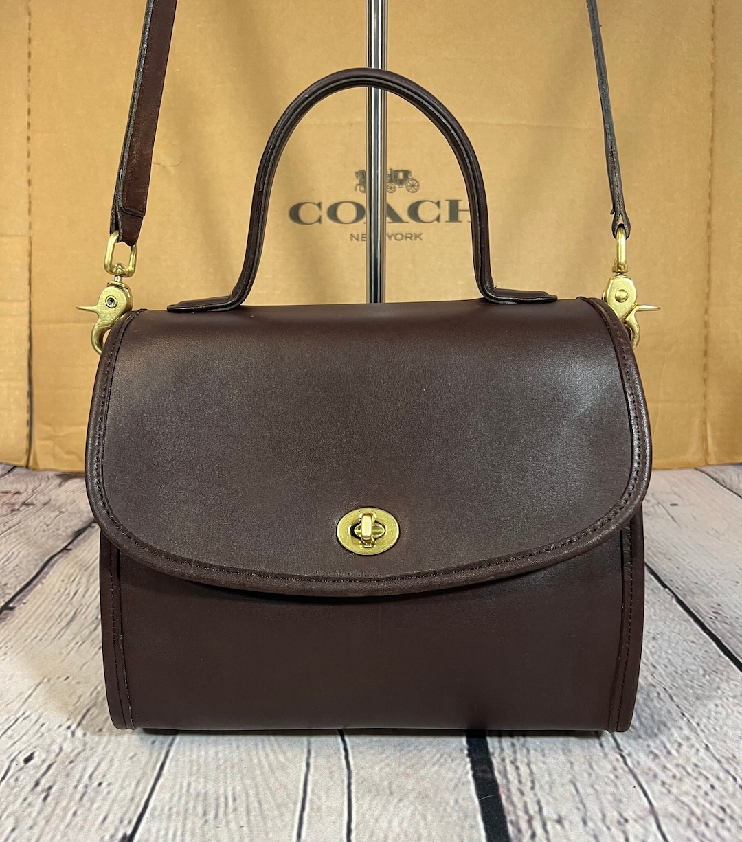 Vintage Coach Manor Bag 9977 Mahogany Brown EXC COND - Etsy