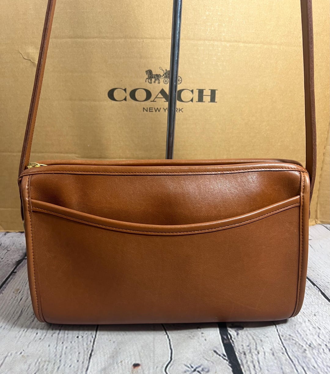 Vintage Coach 9944 Taylor Zip Bag British Tan Full-grain Leather NICE ...