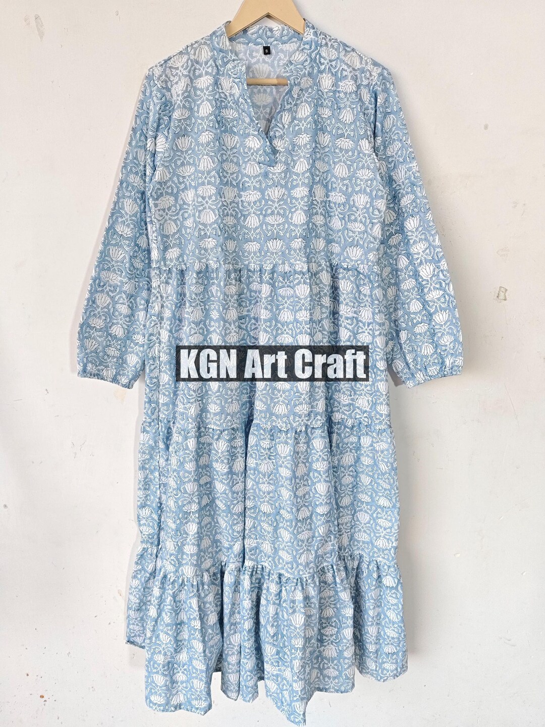 New Design Block Print Cotton Summer Maxi Dress , Customizable Women's ...
