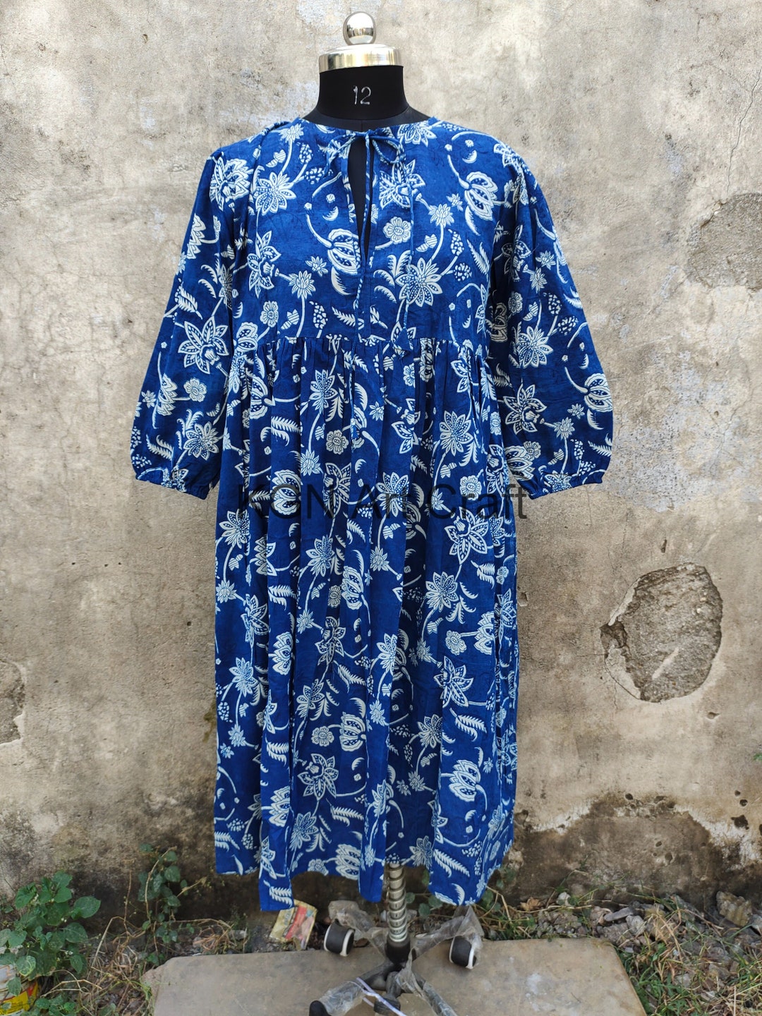 Summer Indigo Color Dress Printed Dress for Women Summer Dress ...