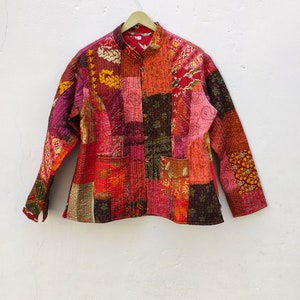 Reversible Jacket Indian Patchwork Cotton Fabric Jacket With Silk ...