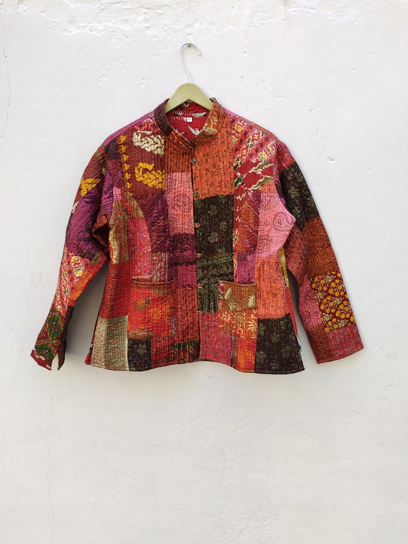 Reversible Jacket Indian Patchwork Cotton Fabric Jacket With - Etsy