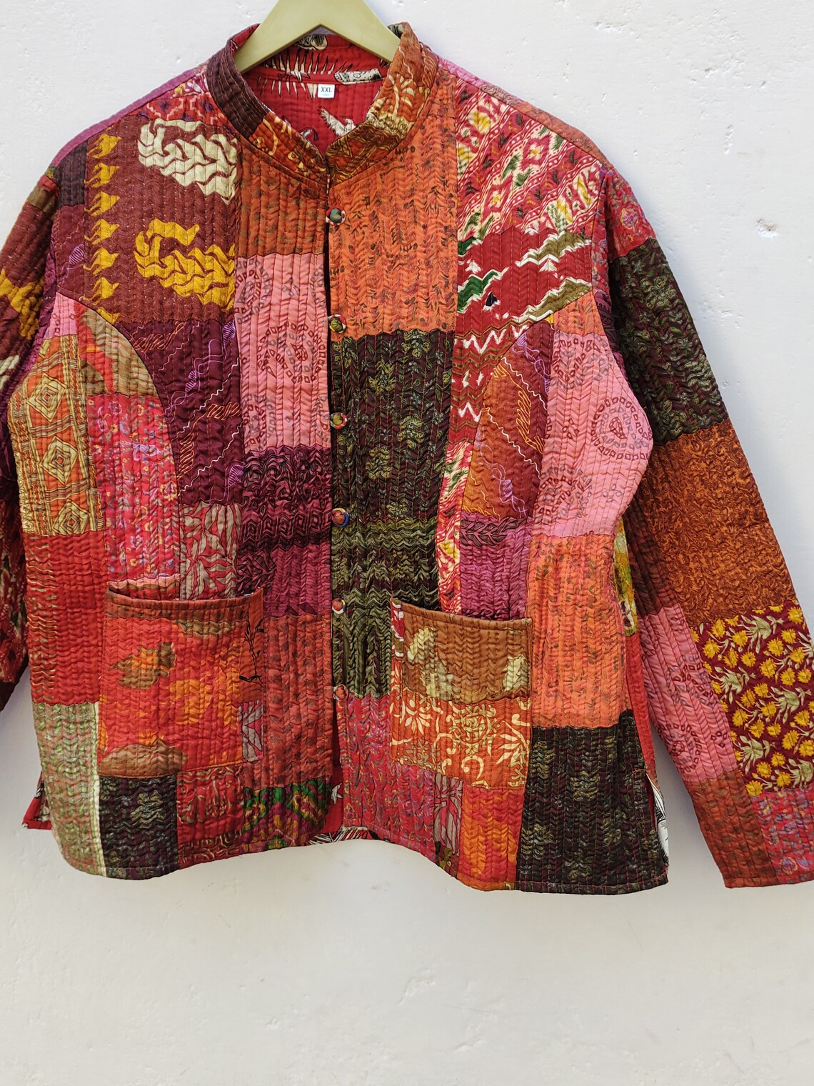 Reversible Jacket Indian Patchwork Cotton Fabric Jacket With - Etsy