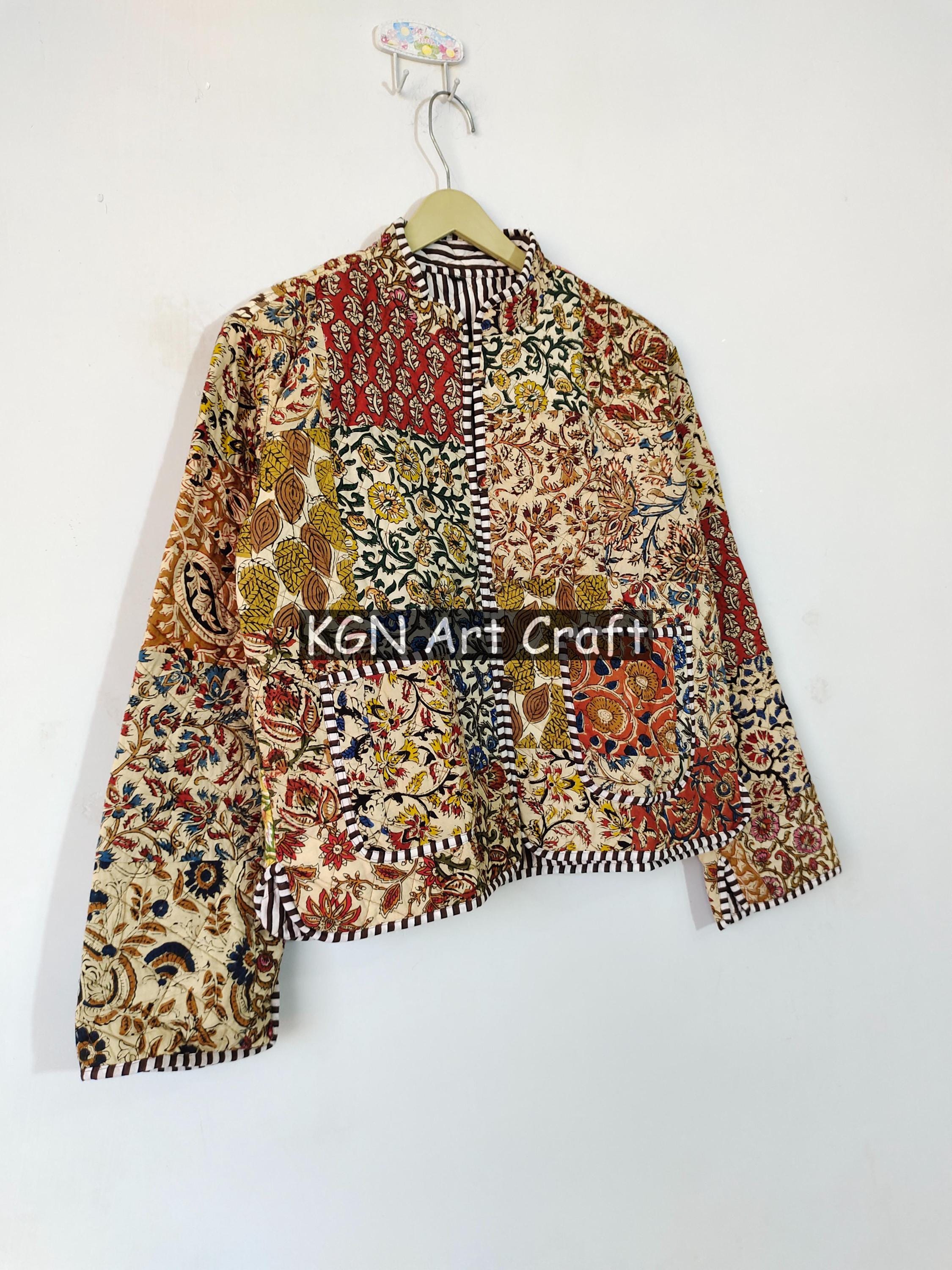 New Patchwork Jacket, Cotton Quilted Handmade Cotton Floral Jacket ...