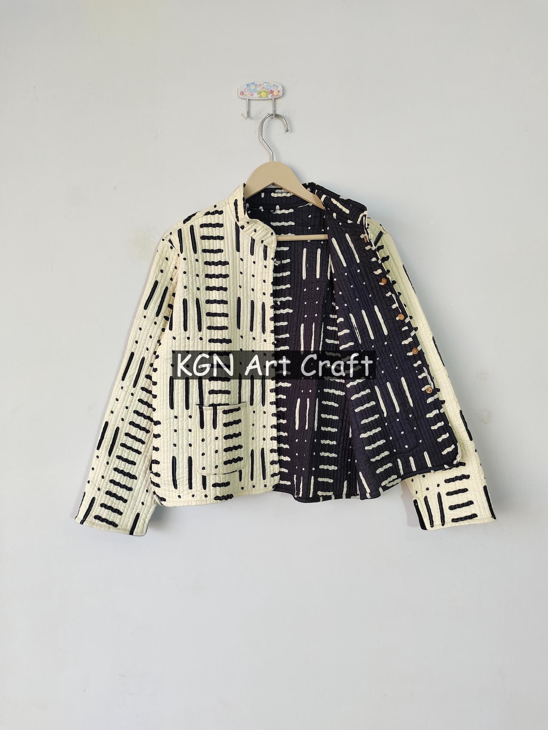 Block Print Reversible Jacket, Cotton Quilted Handmade Cotton Floral ...
