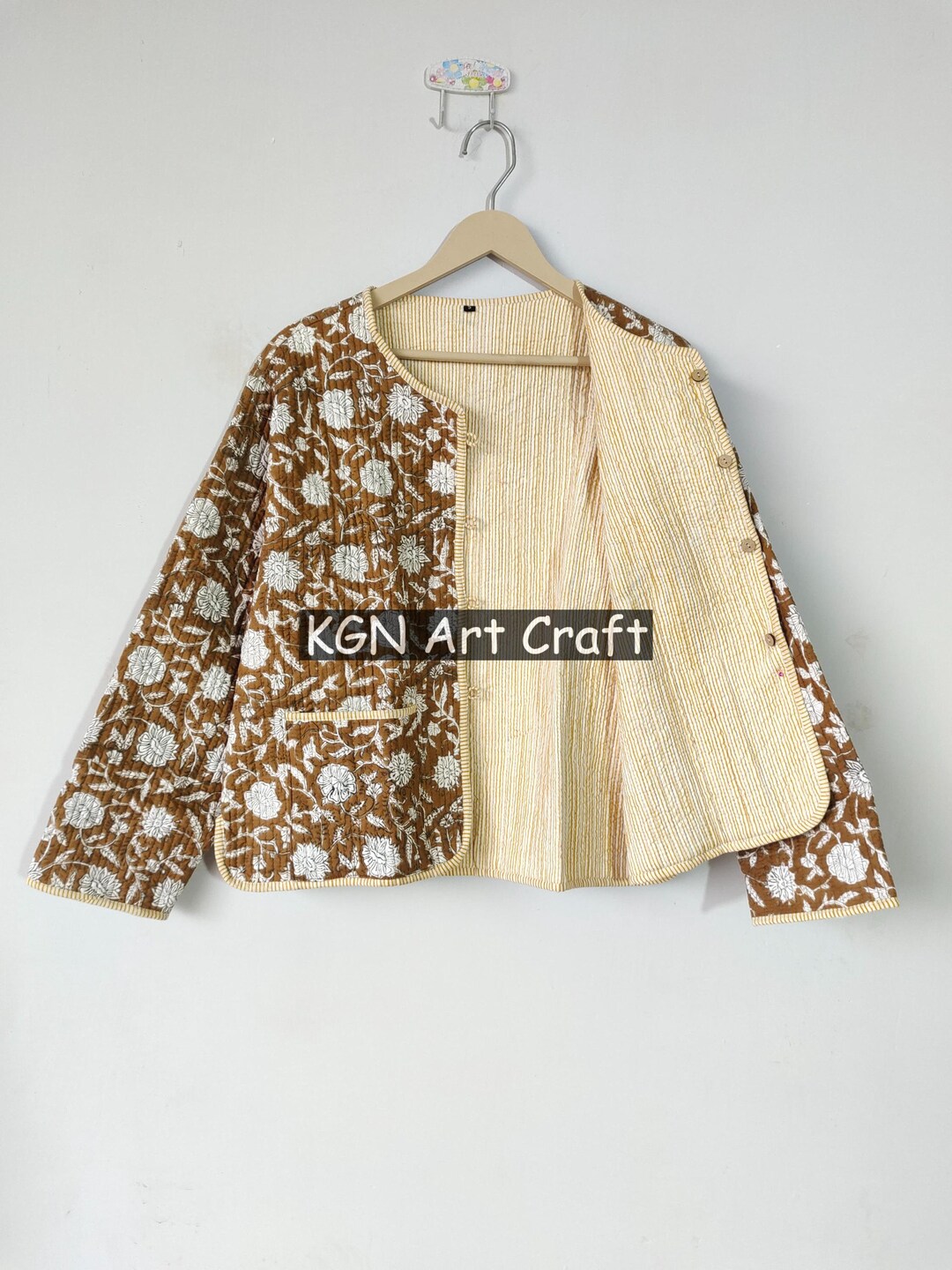 Indian Quilted Jacket Block Print Coat Boho Style Quilted Handmade ...