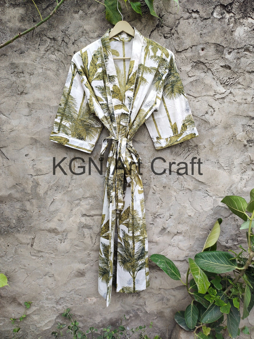 House Coat Robe Blue Robe, Voile Kimono Cotton Kimono Robes, Indigo ...