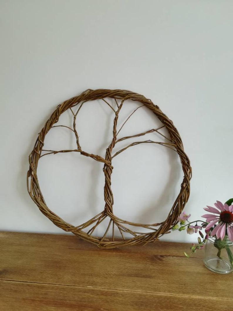 Tree of Life Willow Wreath Wall Decor. Natural Willow Wall - Etsy UK