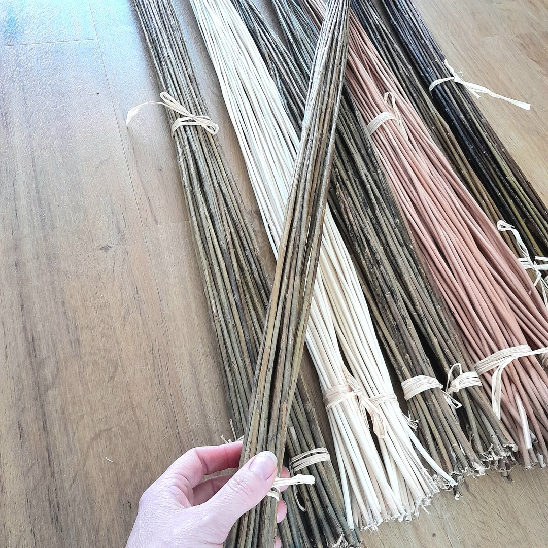 Straight Willow Rods for Weaving and Crafts. Natural Brown, Buff or ...