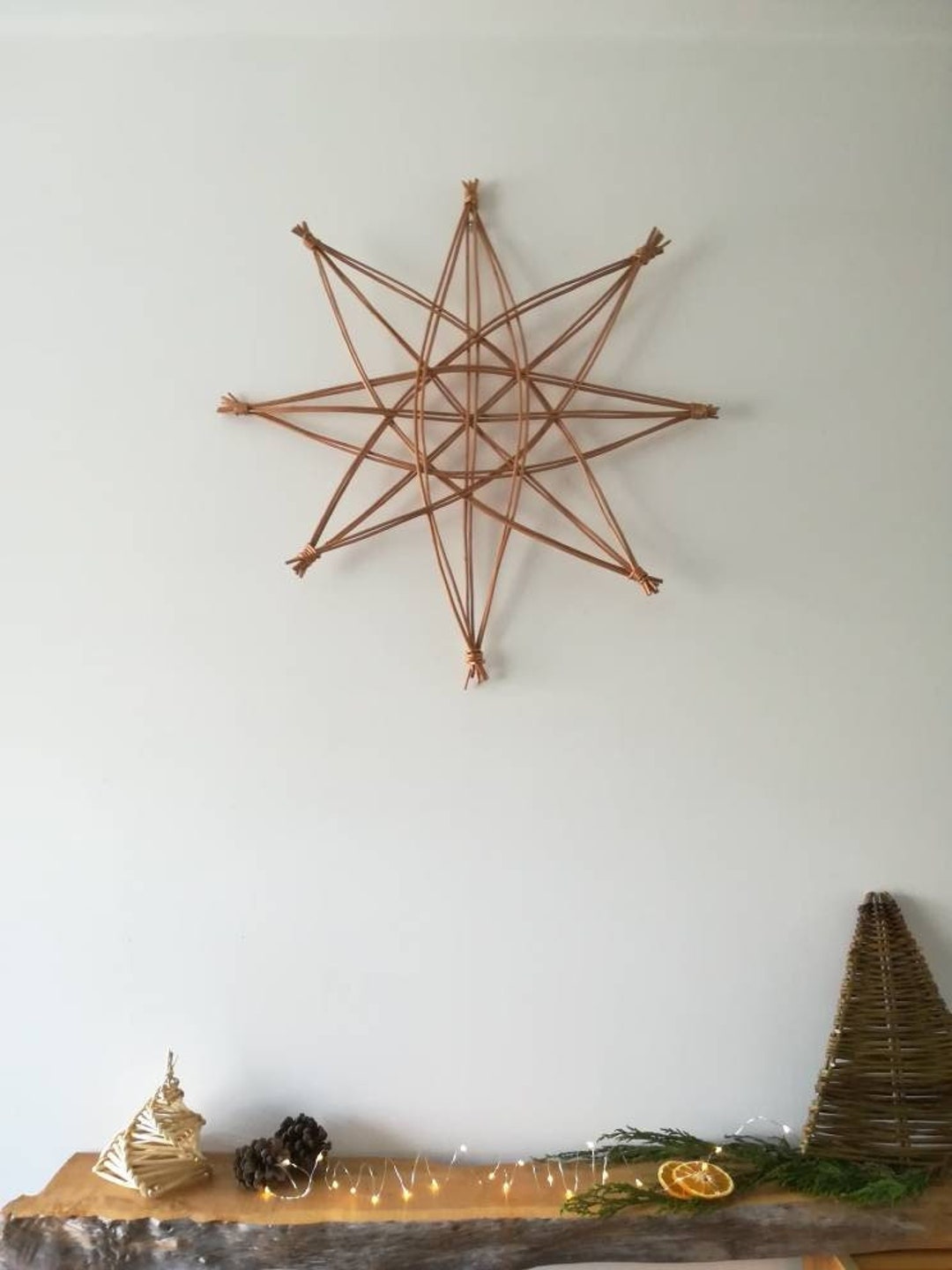 Willow Star Decoration. Swedish Scandi Style Star. Handmade From Buff ...