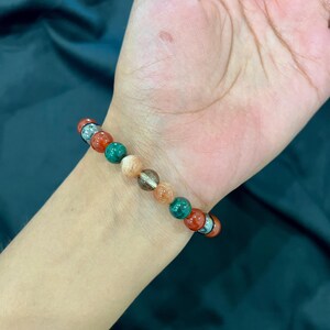Back Pain Support Beaded Bracelet, 8mm Handmade Healing Stone Bracelet ...