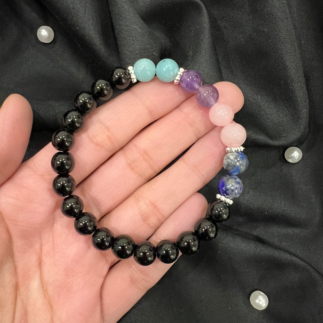 Parkinson's Support Beaded Bracelet, Dyslexia Awareness Bracelet ...