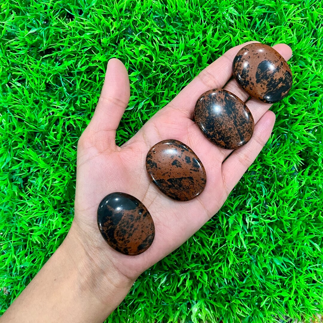 Mahogany Obsidian Worry Stone | Healing Crystal Chakra Worry Stone ...