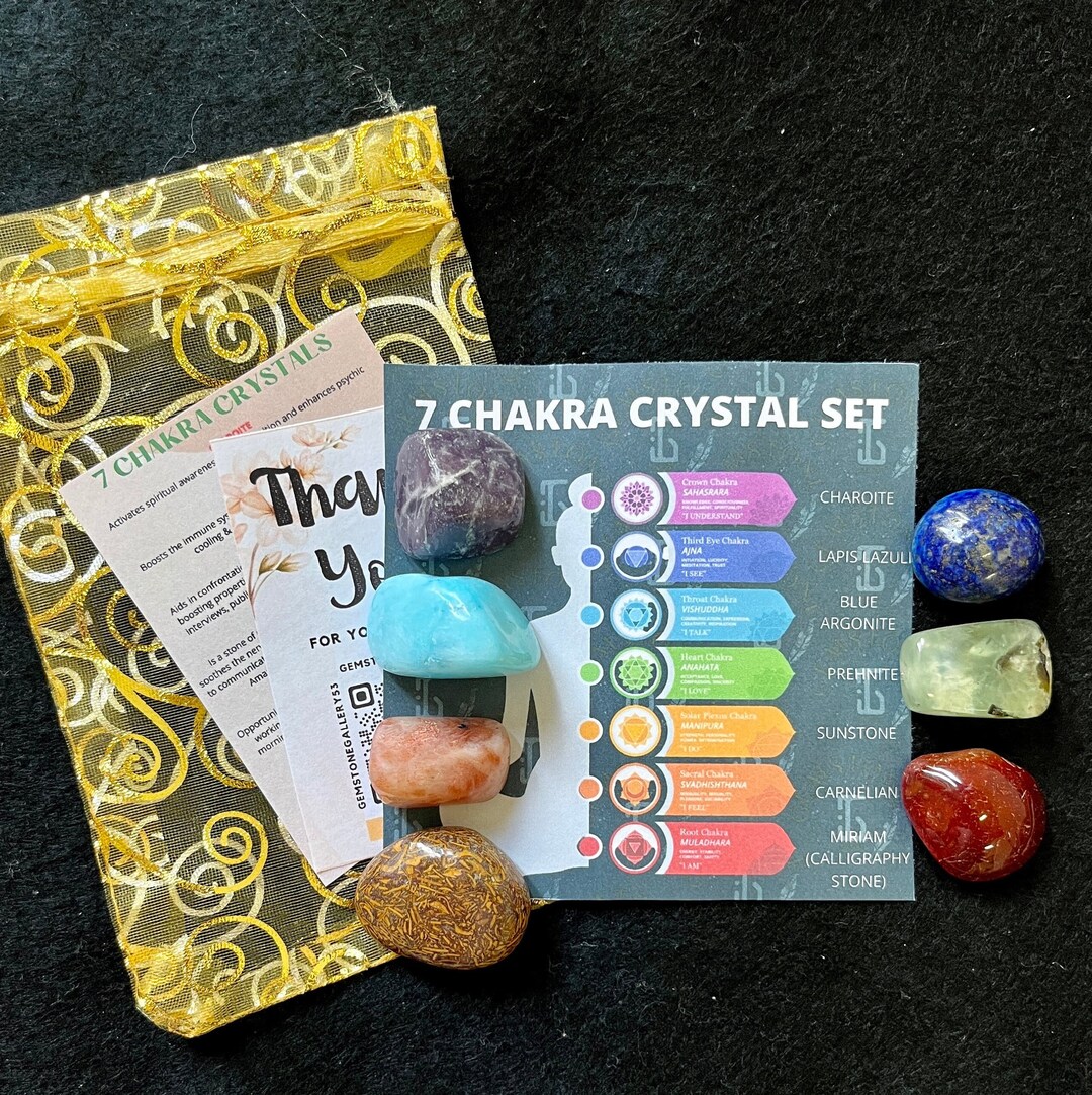 Seven Chakra Crystals Set, 7 Chakra Gemstones, Healing Crystal Set ...