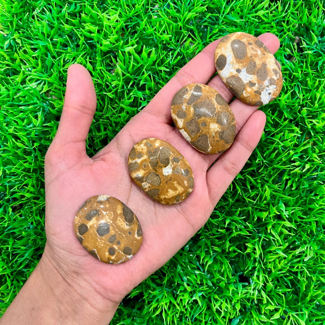 Yellow Turtle Jasper Worry Stone | Healing Crystal Chakra Worry Stone ...