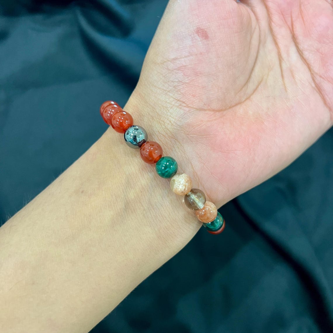 Back Pain Support Beaded Bracelet, 8mm Handmade Healing Stone Bracelet ...