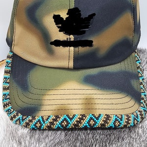 Beaded Indigenous Baseball Cap. Beaded Peyote Stitch Cap . First ...