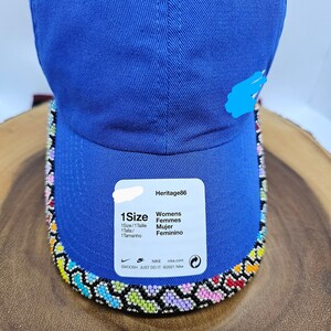 Beaded Indigenous Baseball Cap. Rainbow Beaded Peyote Stitch Cap ...