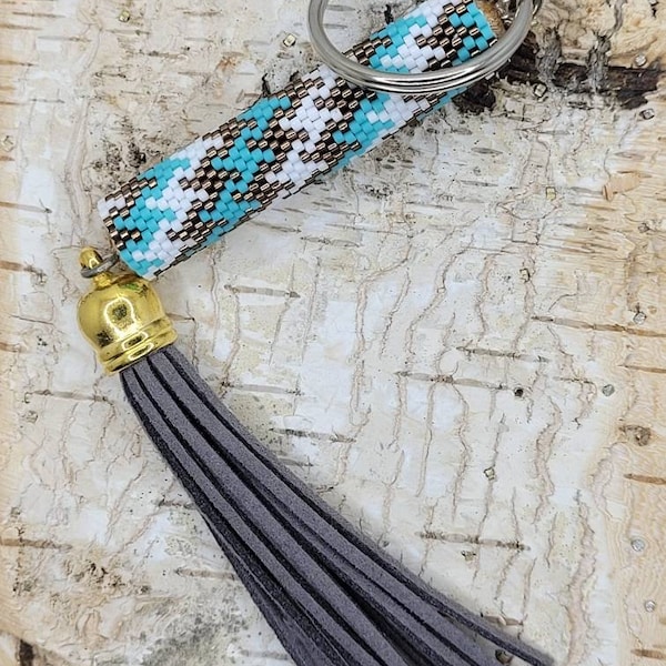 Native American Beaded Keychain - Etsy