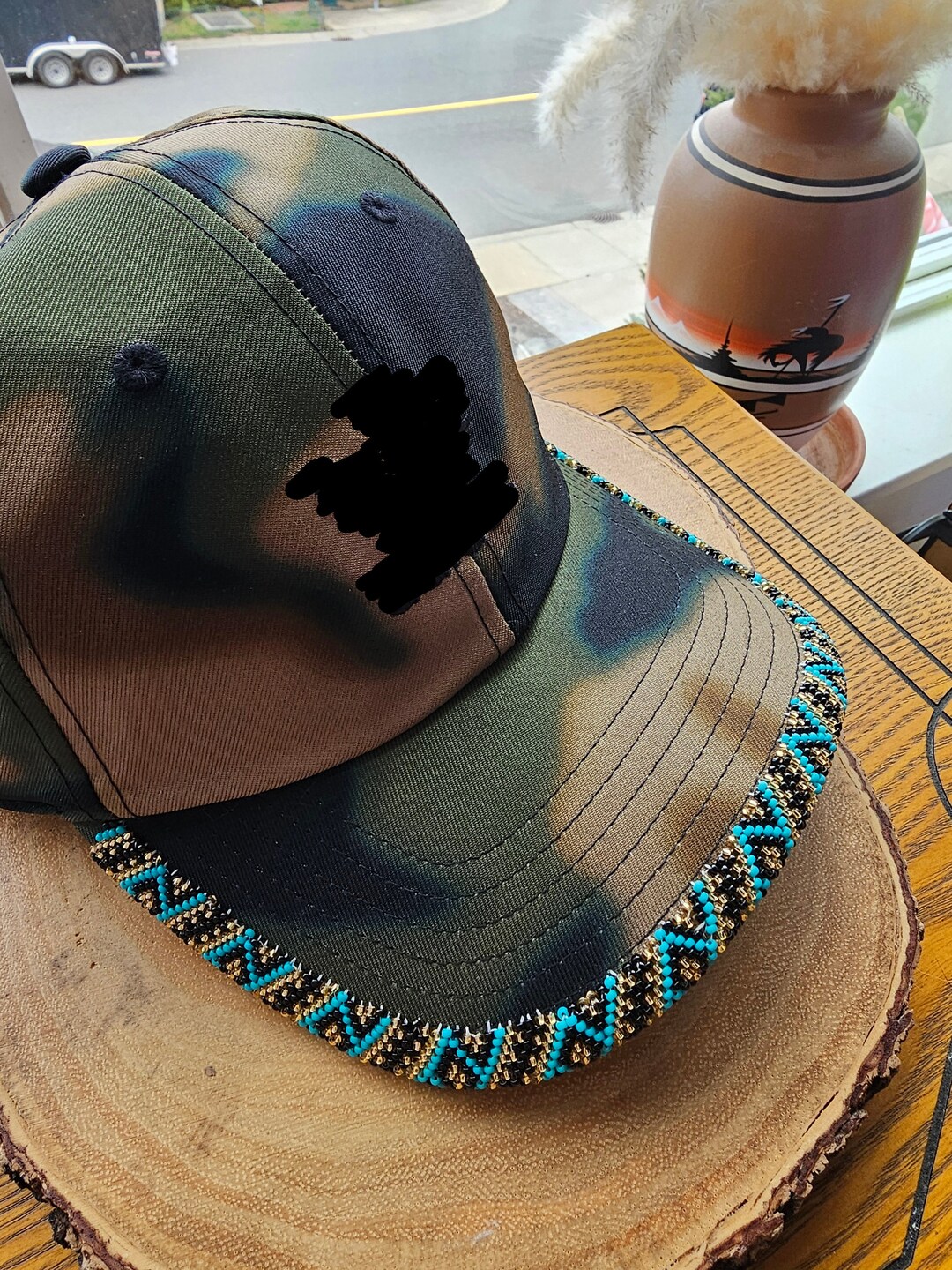 Beaded Indigenous Baseball Cap. Beaded Peyote Stitch Cap . First ...