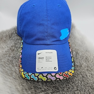 Beaded Indigenous Baseball Cap. Rainbow Beaded Peyote Stitch Cap ...