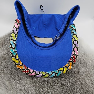 Beaded Indigenous Baseball Cap. Rainbow Beaded Peyote Stitch Cap ...