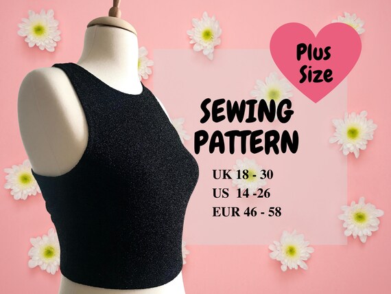 Basic Tank Top Pattern Women Plus Size Pattern Crop Tank - Etsy