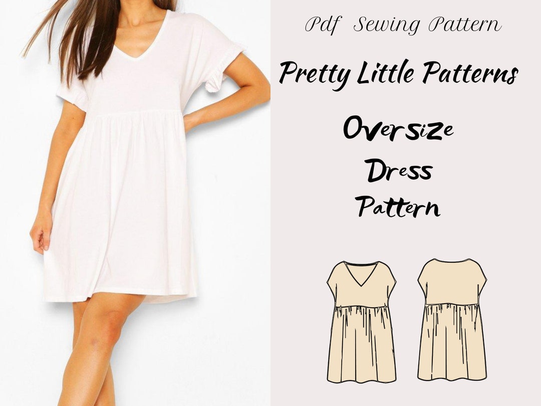 Pdf Digital Sewing Pattern for Oversize Dress Pattern Women Sewing ...