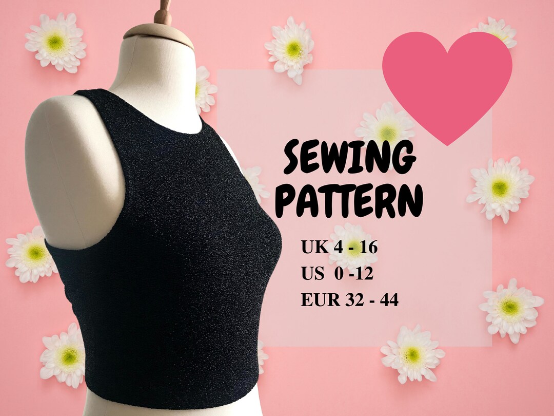 Basic Tank Top Pattern, Women Sewing Pattern, Crop Tank Top Pattern ...