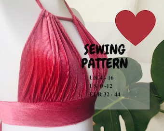 Plus Size Women Pdf Bustier Bikini Bra Top Sewing Pattern UK - Etsy