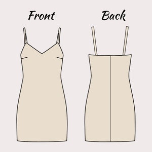 Pdf Digital Sewing Pattern for Strappy Cami Dress Pattern | Women Sewing Pattern UK Size 2 - 30 ...