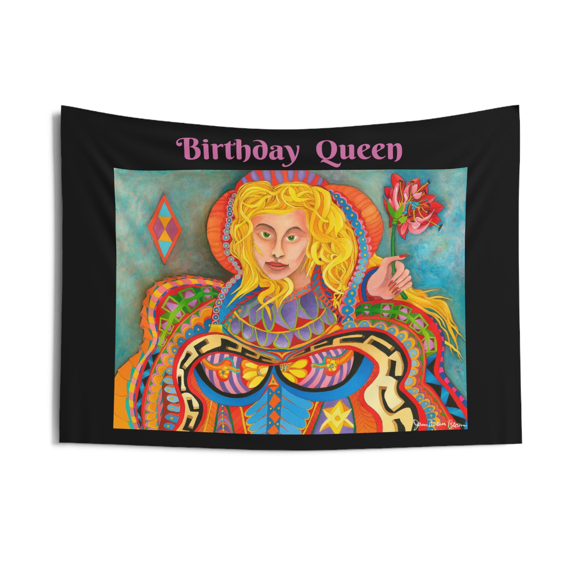 Royal Birthday Banner Queen Party Decor Colorful Fabric Art Festive ...
