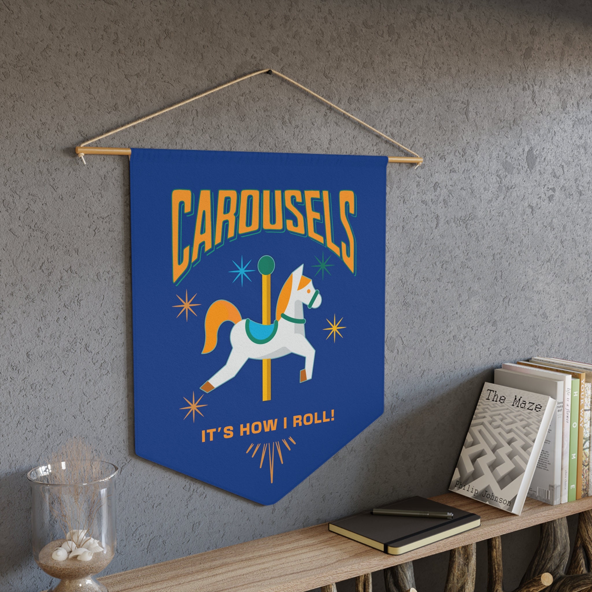 Carousel Horse Wall Decor Pennant Kids Room Carousels Its How I Roll ...