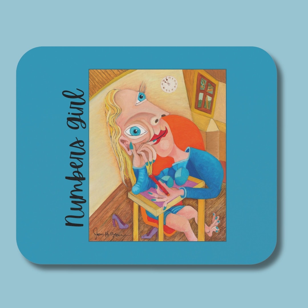 Mousepad Accountant CPA Art Abstract numbers Girl Gift for Lady Boss or ...