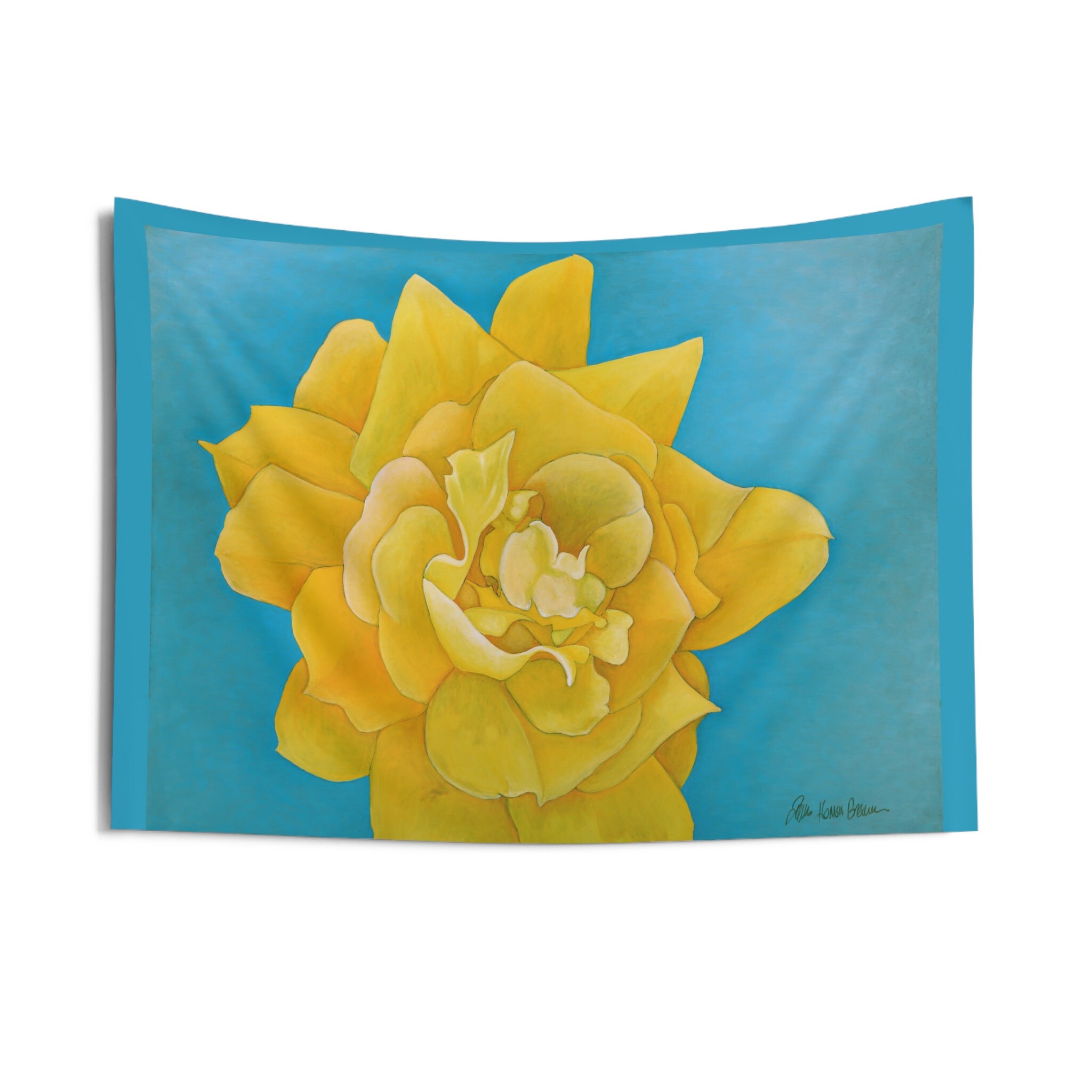 Yellow Tea Rose Tapestry Wall Art King's Ransom Rose Beautiful ...