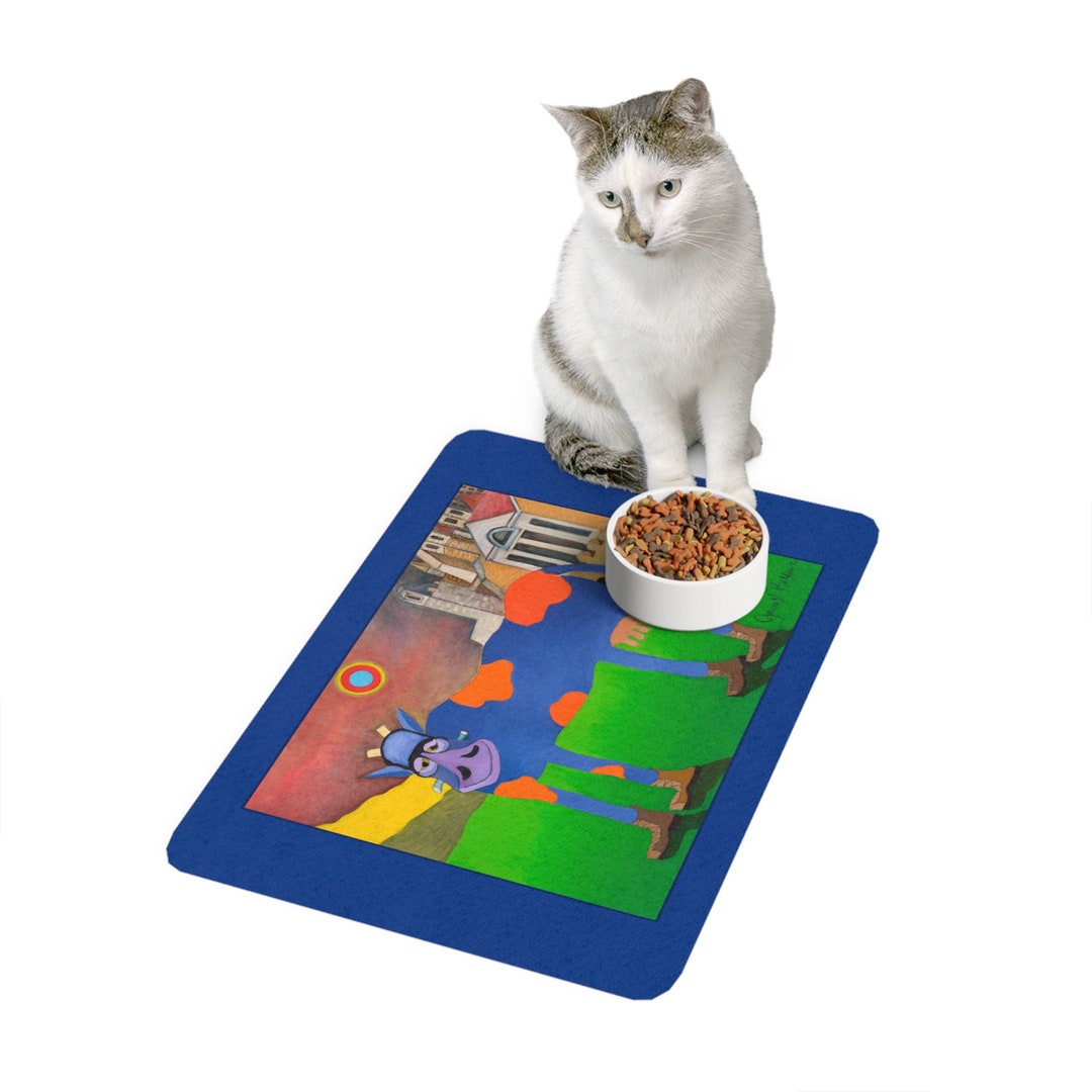 Cat Cow Pet Food Mat Udderly Frank Cat Lover Gift Frankenstein Cow ...