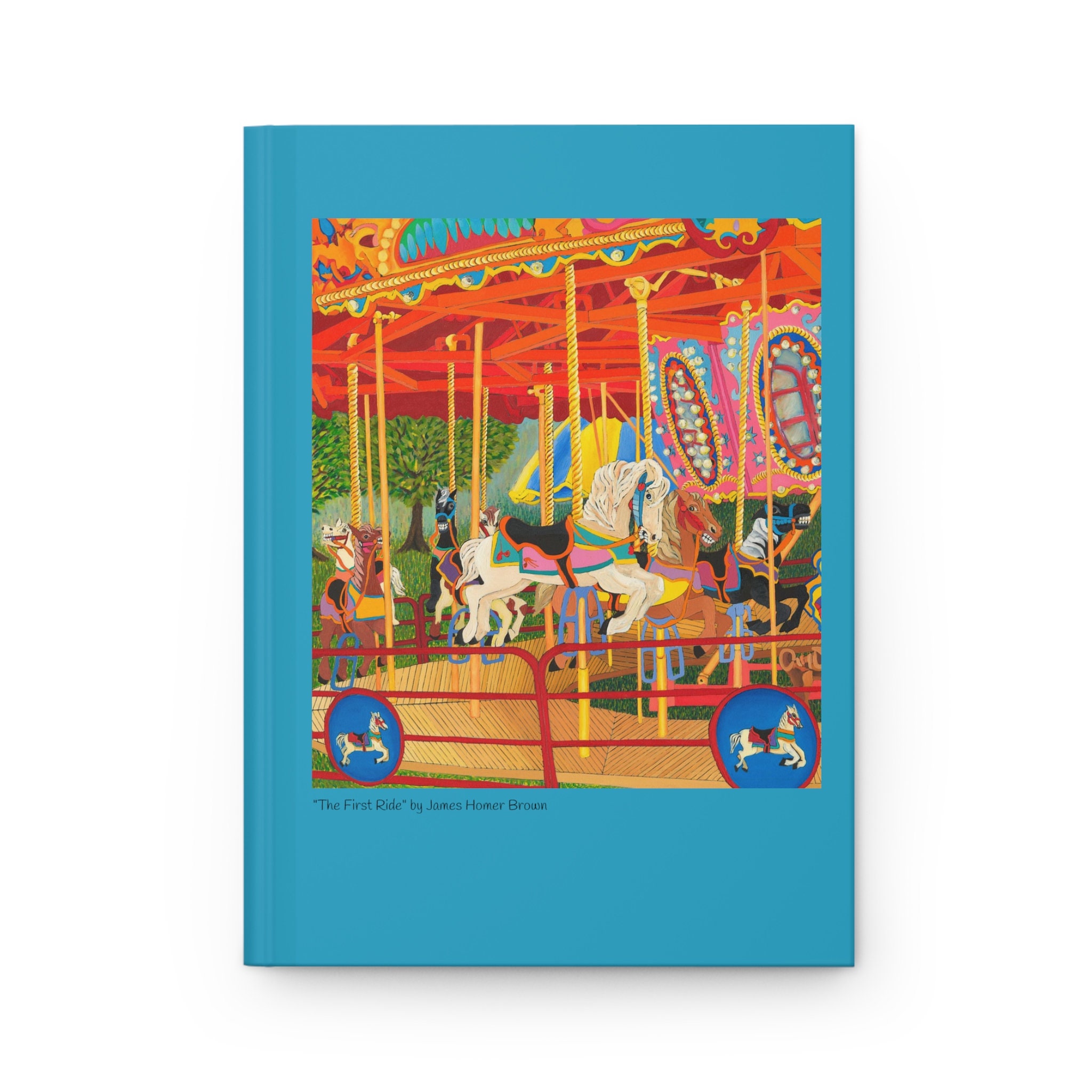 The First Ride Carousel Art Turquoise Blue Hardcover - Etsy