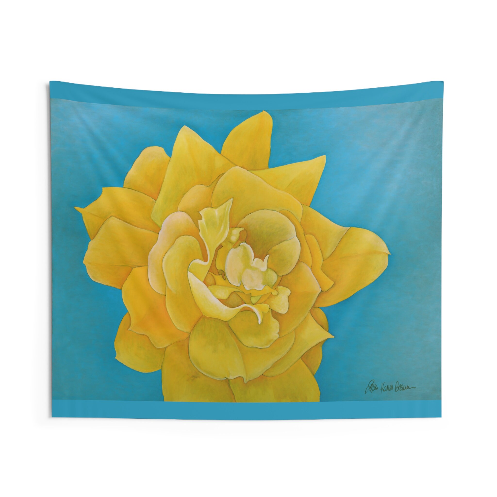 Yellow Tea Rose Tapestry Wall Art King's Ransom Rose Beautiful ...